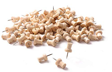 Tupalizy Wooden Push Pins Wood Thumb Map Tacks for Cork Boards and Home ...