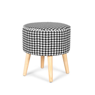 Homebeez Round Ottoman Foot Rest Stool, 16.3 inch Small Fabric ...