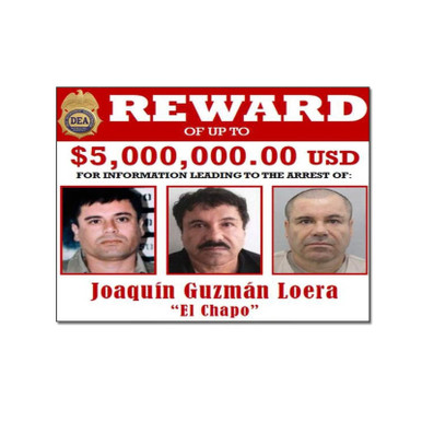 EL Chapo Guzman Wanted Poster Mugshot Wall Decoration Posters & Prints ...