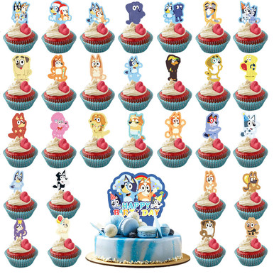 Cartoon Cake Toppers Cupcake Toppers - 30pcs Cute Anime Theme Cupcake ...