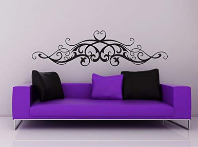 Fleur de lis Horizontal Wall Decor Swirl Decal Horizontal Decor Wall ...