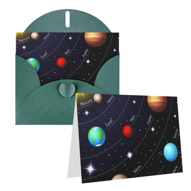 TOMPPY Greeting Cards Outer Space Solar System Printed Thank You Cards ...