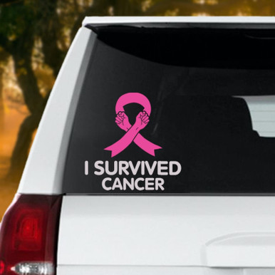 I Survived Cancer Car Decals Stickers Pink Ribbon Decal Fight Cancer ...
