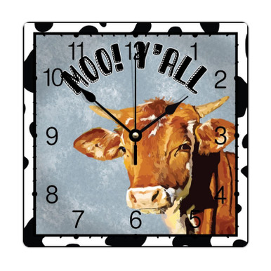 Zyadsinoudor Moo Y'all Cow PVC Wall Clock Cows Farm Frameless Clocks ...