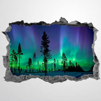 Northern Lights Sticker Norway Landmark Scenery polar lights 3D Decal ...