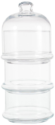 Pasabahce Jar Patisserie Basic Set of 3 Stackable Domed Containers ...