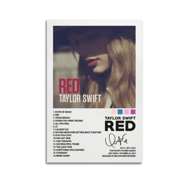 Taylor Posters Swift Red Poster Album Cover Poster for Room Aesthetic ...