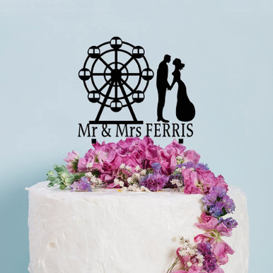 Ferris Wheel Cake Topper Lovers with your Name or Phrase Cupcake ...