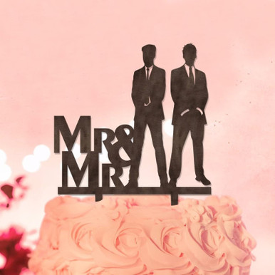 Mr And Mr Wedding Cake Topper 0 Silhouette Customize Groom And Groom ...