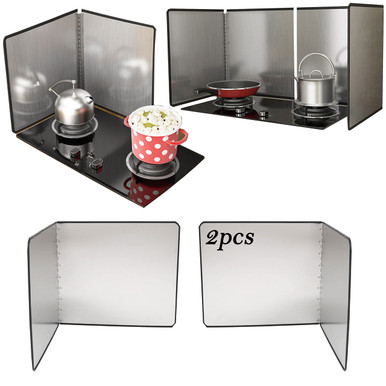 2 Sided Nonstick Oil Splatter Guard,2PCS Stainless Steel Oil Splatter ...