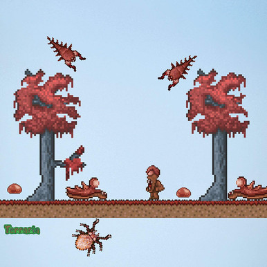 Terraria Crimson Biome Wall Decals (11-Piece Set) - Warehousesoverstock