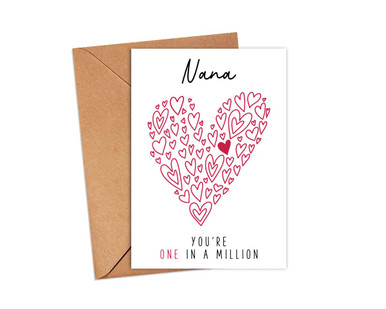Nana You're One In A Million Card - Nana Birthday Card - Thank You ...