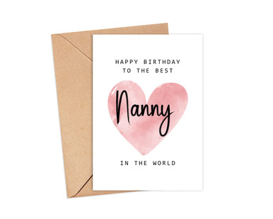 Happy Birthday To The Best Nanny In The World Card - Nanny Birthday ...