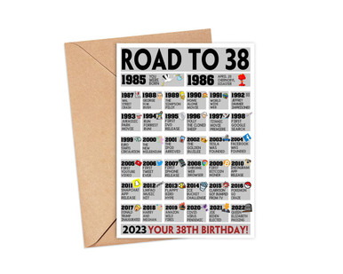 Fact 38Th Birthday Card, Funny Facts Card For 38 Year Old, 38Th ...