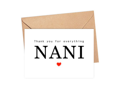 Yanashop88 Thank You For Everything Nani Card - Thank You Card - Nani ...