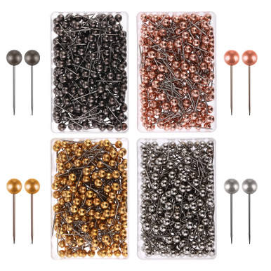 1000 Pcs Push Pins Metallic Color Map Tacks Color Metal Map Push Pins ...