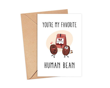 RedNuur You're My Favorite Human Bean Card - Anniversary Card For Her ...