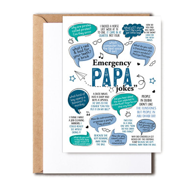 Q.PaddyShops Funny Father's Day Card - Emergency Papa Jokes Card - Card ...