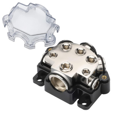 5 Way Power Distribution Block Car Audio, 0/2 Gauge in 4/8 Gauge Out ...