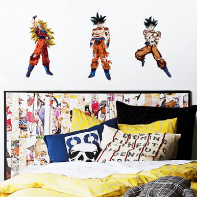 Children's Anime Wall Decals Peel and Stick Removable Goku's Wall Art ...