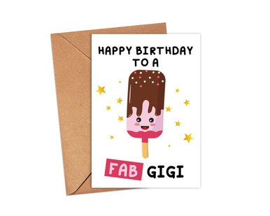 GavinsDesigns Happy Birthday To A Fab Gigi Card - Greeting Card - Happy ...
