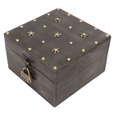 Asixxsix Small Wooden Treasure Chest Box, Decorative Storage Chest Box ...