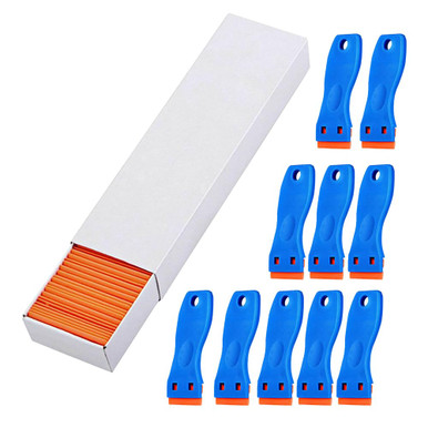 Plastic Scraper Tool, 10-Piece Wall Paint Remover and 100 Blades, Label ...