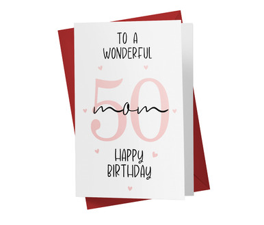 Karto Sweet Birthday Card for 50 Years Old Mom, Large 5.5 x 8.5 50 Mom ...