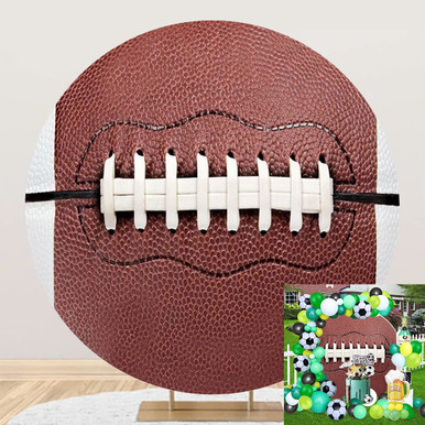 OERJU American Football Round Backdrop Cover Rugby Sports Themed Round ...