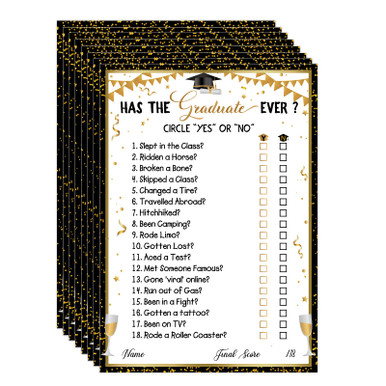 FLYAB 36PCS Graduation Party Game Cards Has The Graduate Ever ...