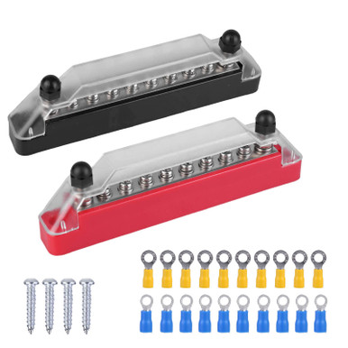 Bus Bar, Power Distribution Terminal Block with M6 Terminal Studs and ...