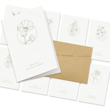 27 Premium Sympathy Cards with Kraft Envelopes,Sticker,Light Color ...