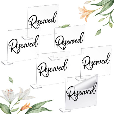 6 Pcs Acrylic Reserved Table Signs for Wedding Reserved Seating Signs ...