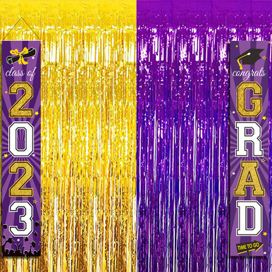 Graduation Decorations 2023 Purple Gold Graduation Party Supplies 2023 ...