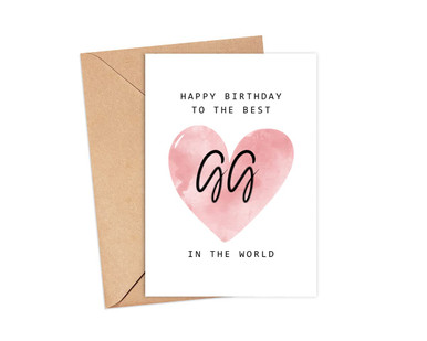 Happy Birthday To The Best Gg In The World Card - Gg Birthday Card - Gg ...