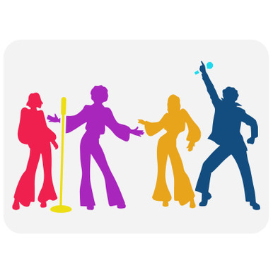FINGERINSPIRE Disco Dancer Stencil 8.3x11.7inch Reusable Disco Band Drawing Stencil DIY Hip Hop ...