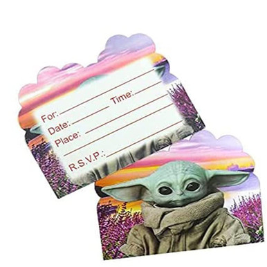 Baby Yoda Birthday Invitation Cards 20Packs Baby Yoda Invitation Cards ...