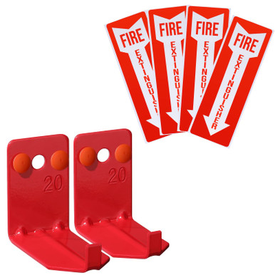 2 Pack Fire Extinguisher Holder and 4 Pieces Fire Extinguisher Sign ...