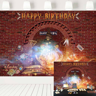 Magic Wizard School Birthday Party Backdrop Platform 9 and 3/4 Kings ...