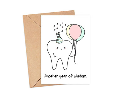 OwingsDesignsPerfect Another Year Of Wisdom Card - Tooth Pun Card ...