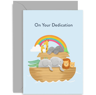 Old English Co. Dedication Card for Boy or Girl - Noah's Ark Animal ...