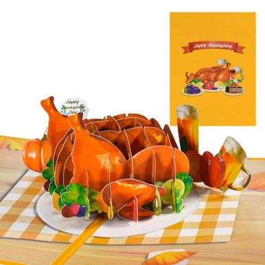 GREETING ART 3D Turkey Pop up Cards ,Pop Up Thanksgiving Cards with ...