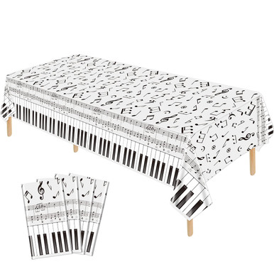 Hegbolke 4 Pack Musical Notes Tablecloths 86.6 x 51.2Inch Reusable ...