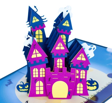 PQ Bees Haunted House Pop Up Card, Halloween Card, Halloween Birthday ...