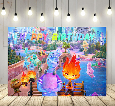 Color Elemental Backdrop for Birthday Party Supplies 5x3ft Elemental ...