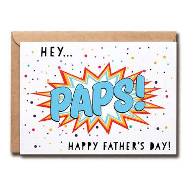 QPTADesignGift Happy Father's Day Card - Hey Paps - Perfect For Father ...
