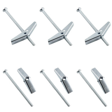 Jersvimc 30Pcs 3/16 x 3 Inch Round Head Toggle Bolt and Wing Nut, Metal ...