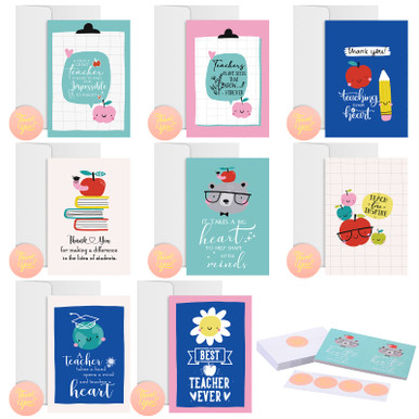 Teling 32 Sets Teacher Appreciation Gift Thank You Cards with Envelopes ...