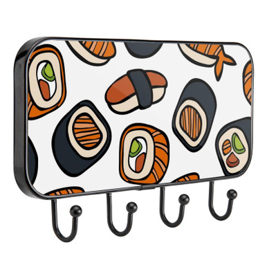 MUOOUM Key Hooks Japanese Cuisine Sushi Rolls Pattern Key Holder for ...