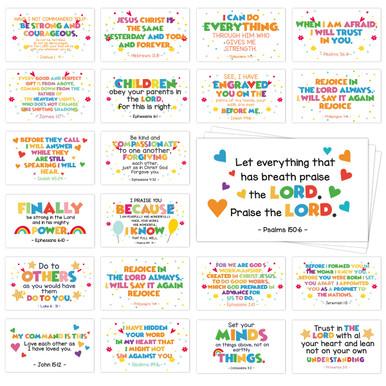 60 Mini Prayer Cards for Children with Inspirational Assorted Bible ...